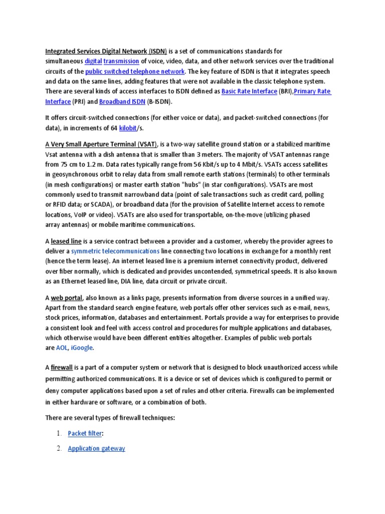 Understanding Integrated Services Digital Network | PDF | Very Small ...