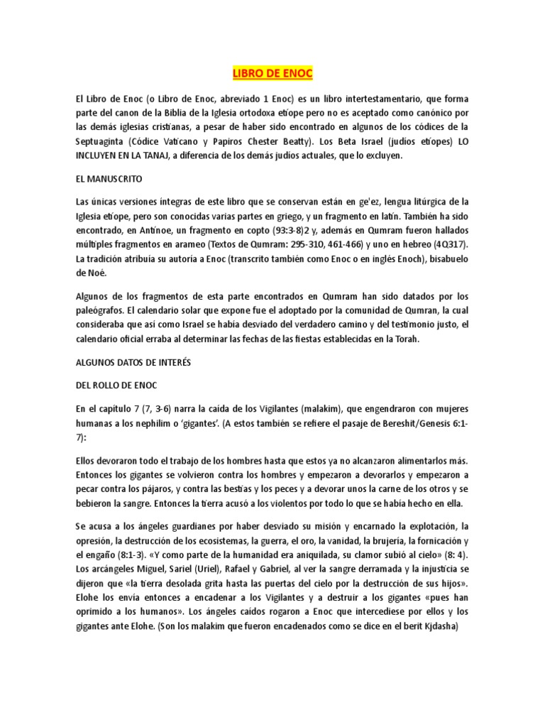El Libro de Enoc | PDF | Libro de Enoc | Textos Religiosos