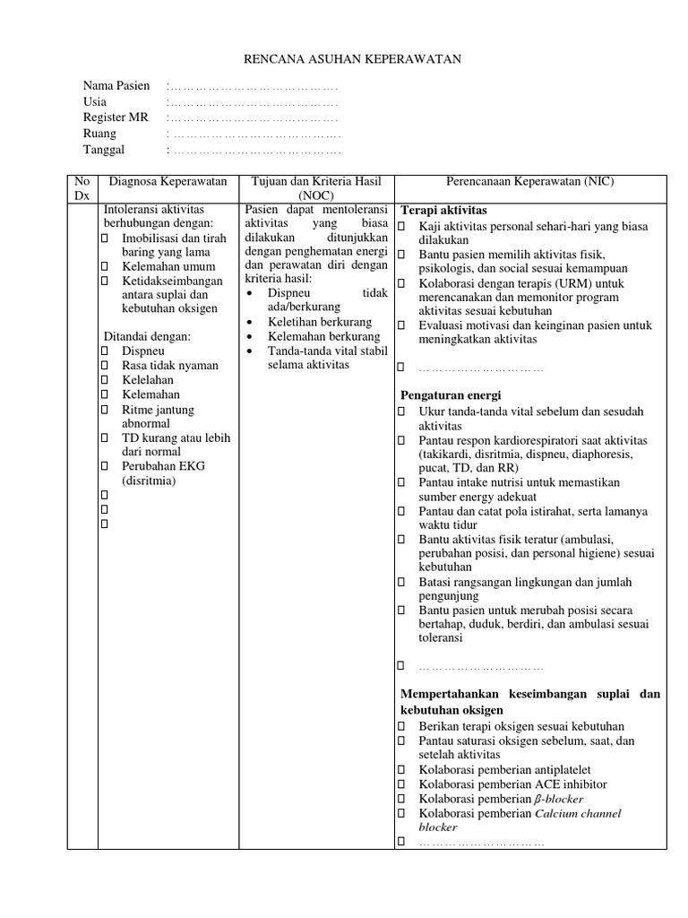 Intoleransi Aktivitas | PDF