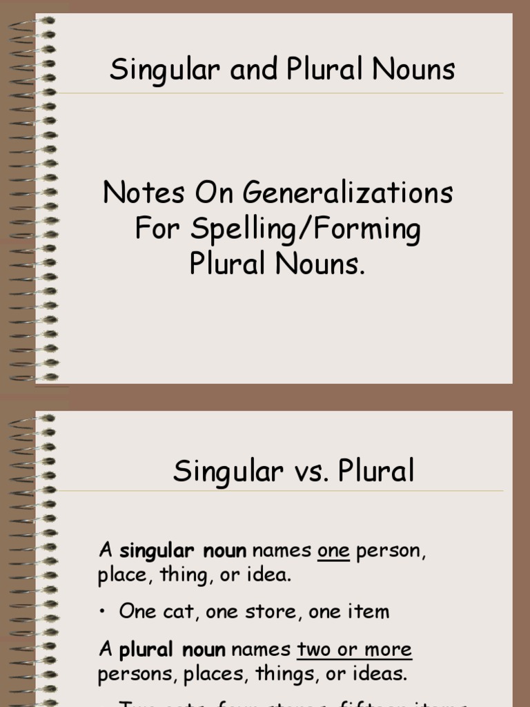 Plural Nouns Generalizations | PDF | Plural | Grammatical Number