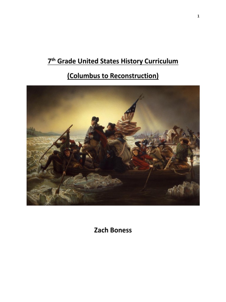 7 Grade United States History Curriculum (Columbus To Reconstruction ...