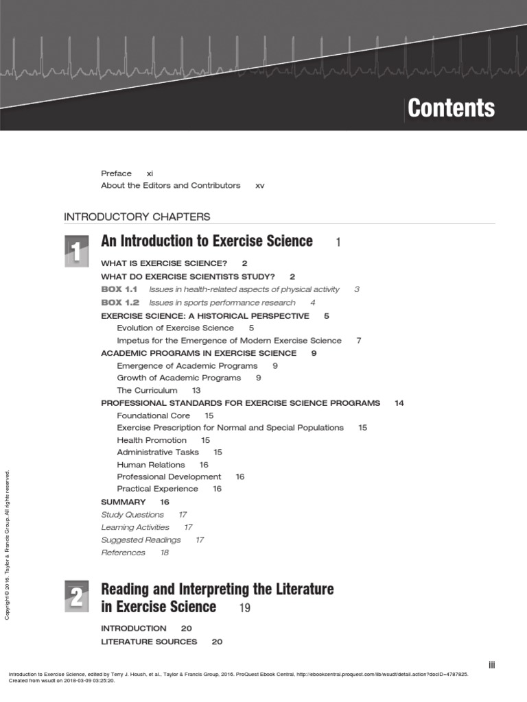 An Introduction To Exercise Science: Introductory Chapters | PDF ...