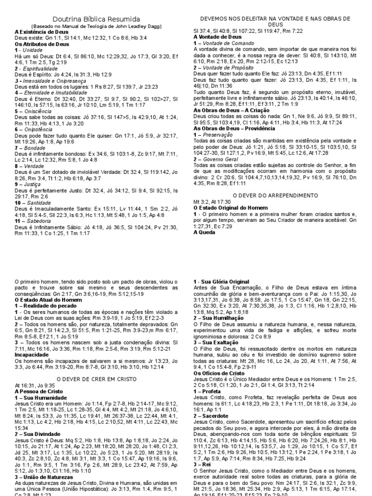 John Leadley Dagg - Doutrina Bíblica Resumida | PDF | Deus | Crença e ...