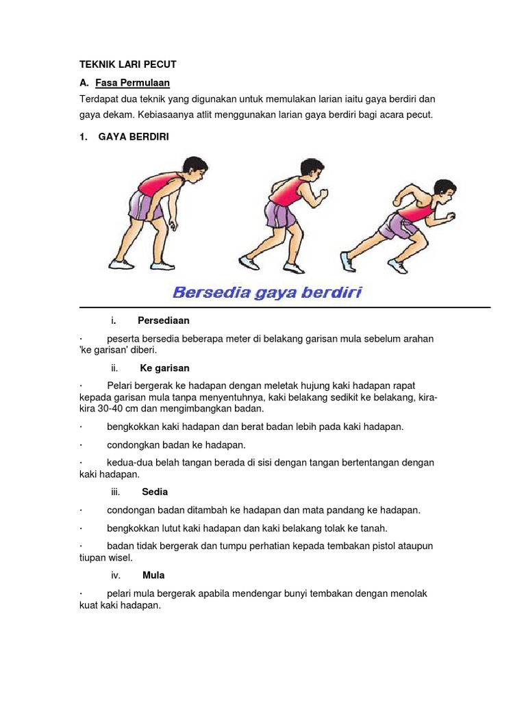 Teknik Lari Pecut untuk Atlet | PDF