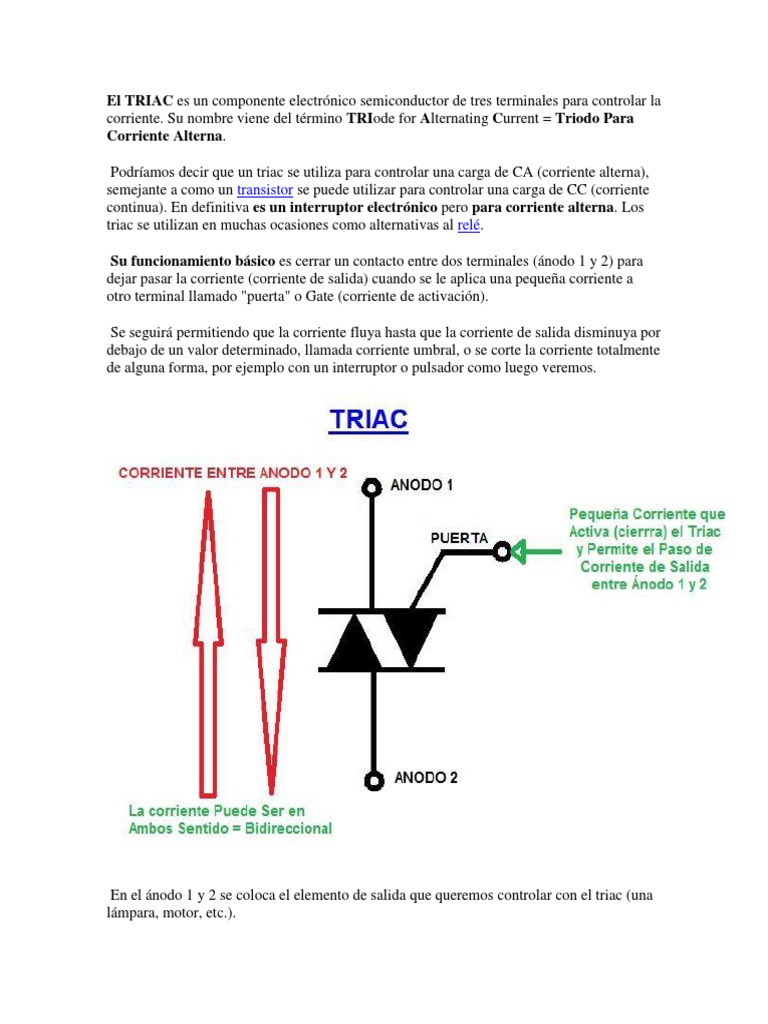 El TRIAC | PDF | Corriente eléctrica | Electrónica