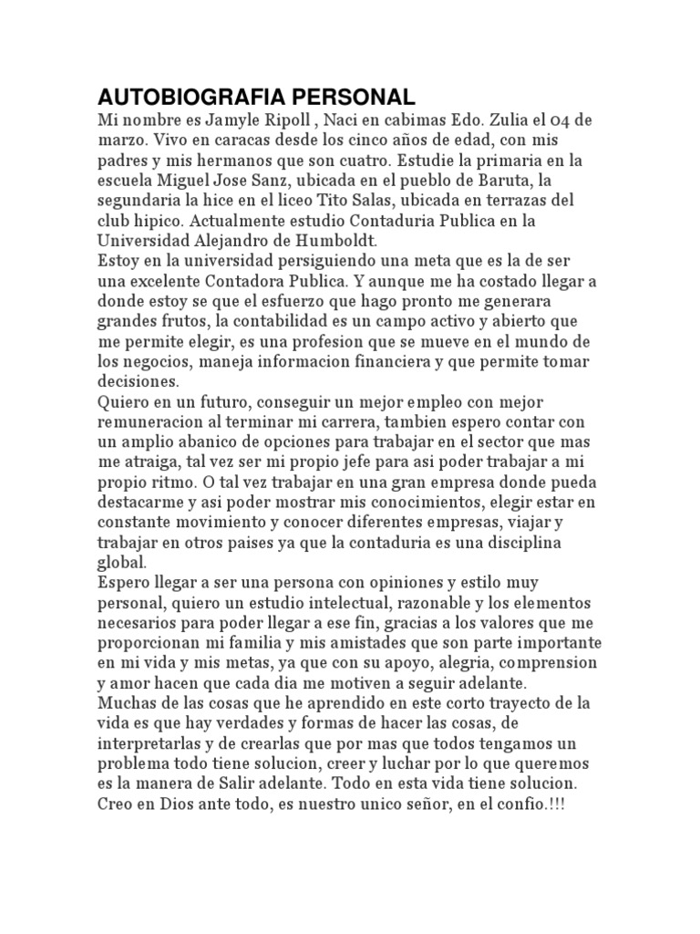 Autobiografia Personal | PDF
