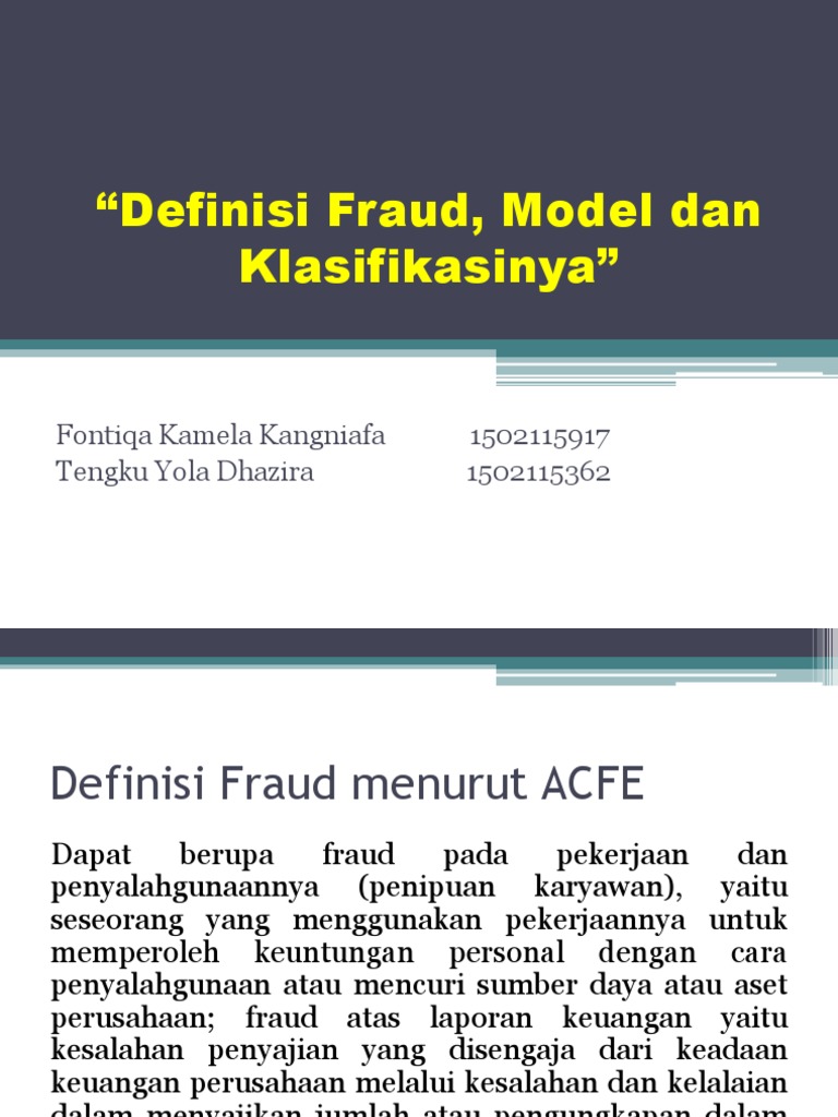 Definisi dan Klasifikasi Fraud | PDF