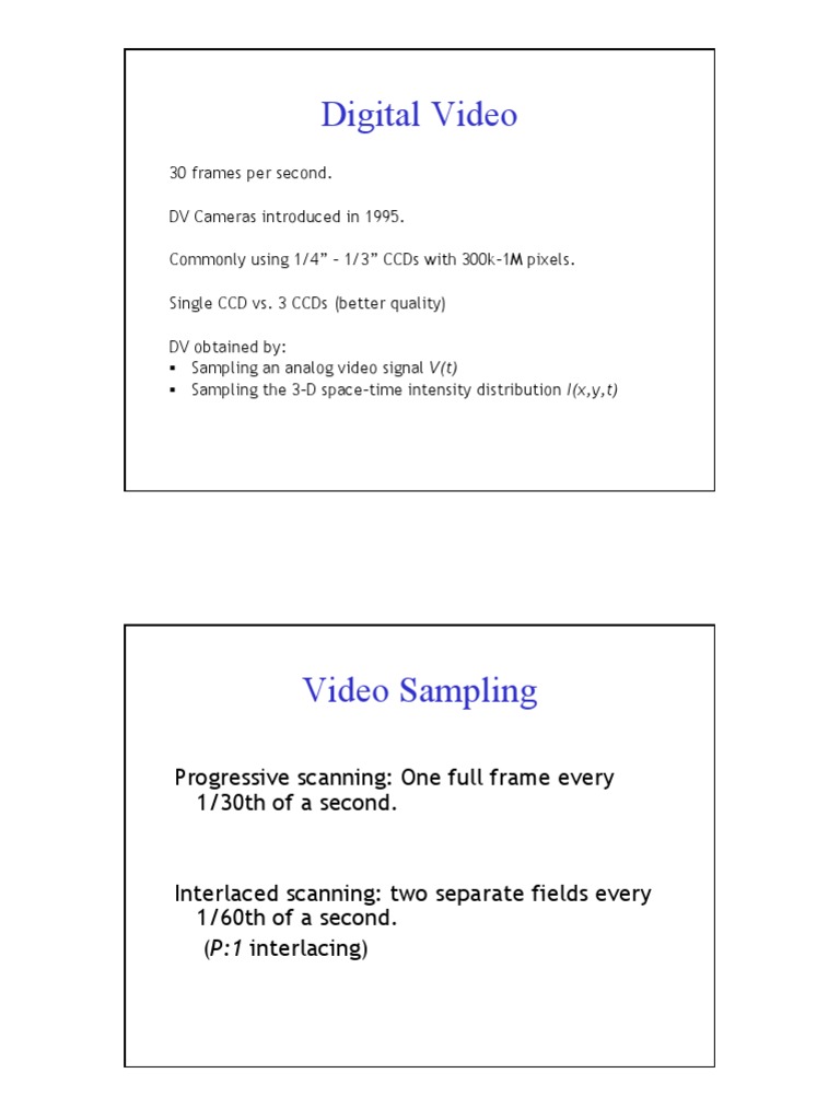 Progressive Scanning in Digital Video | PDF