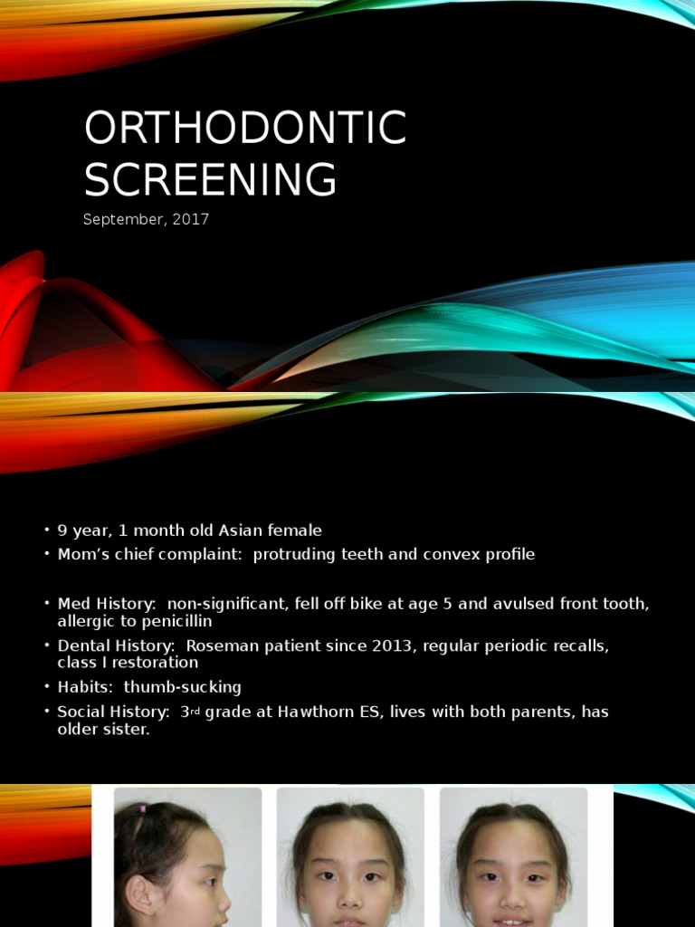 Orthodontics Screening Example | PDF | Lifestyle