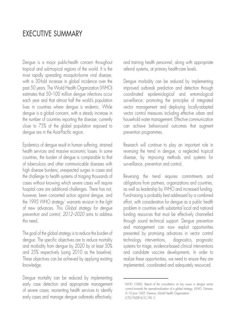 Executive Summary | PDF | World Health Organization | Public Health