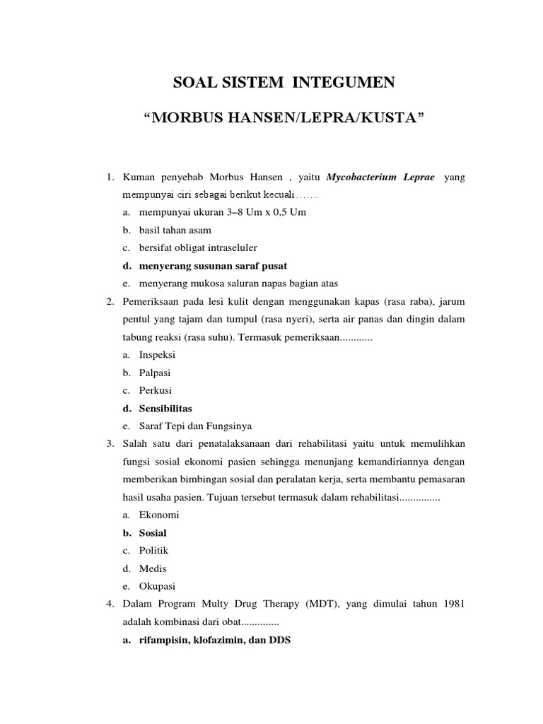 Soal Sistem Integumen | PDF