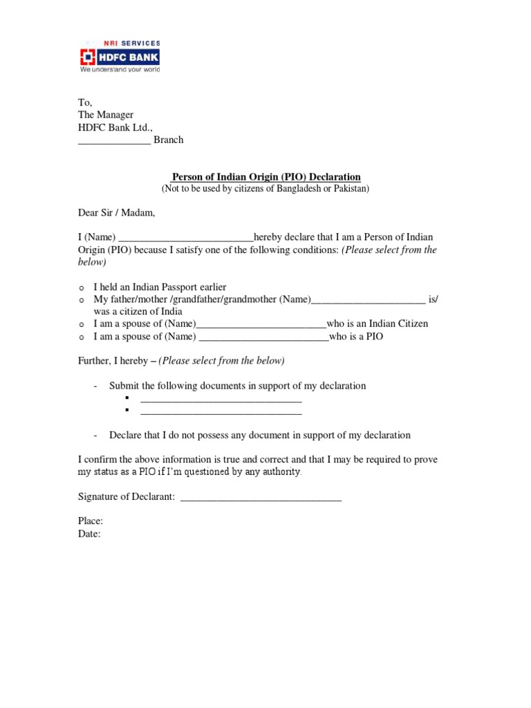 PIO Declaration | PDF