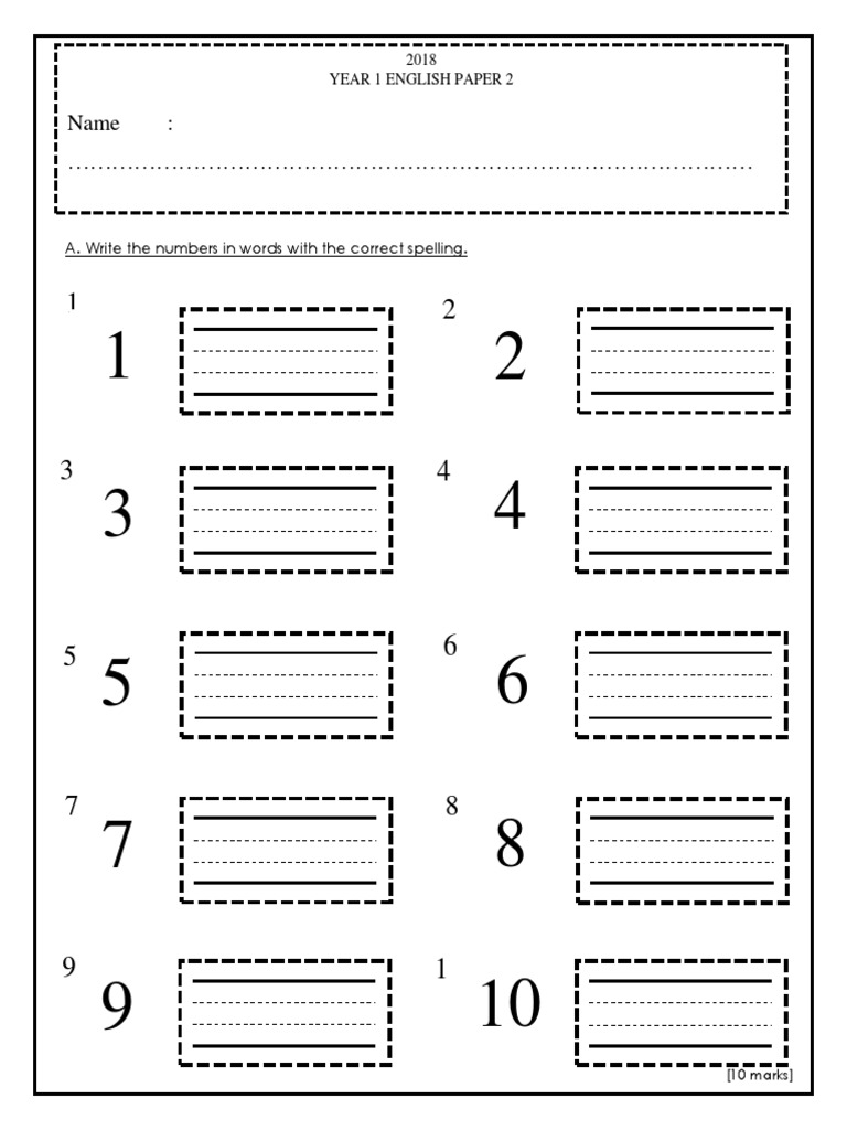 Year 1 English paper 2 questions | PDF