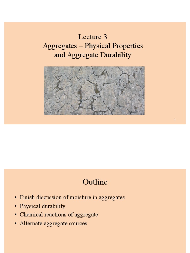 Aggregate Durability Physical Properties | PDF | Concrete | Materials
