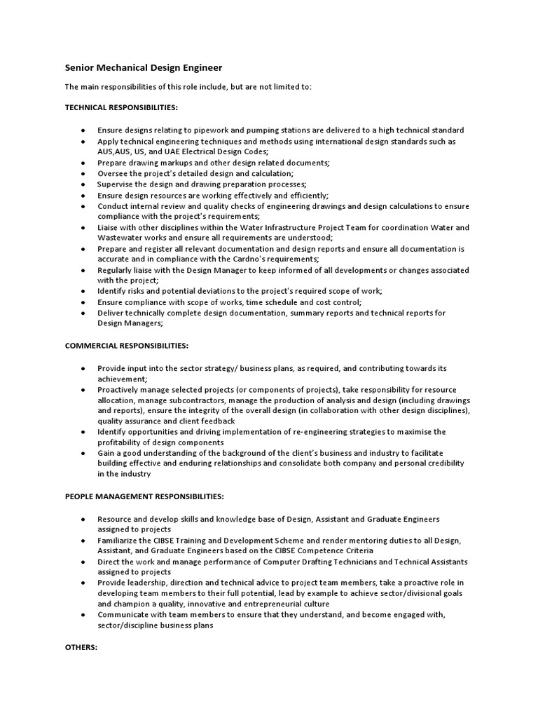 Senior Mechanical Design Engineer | PDF | Engineer | Engineering