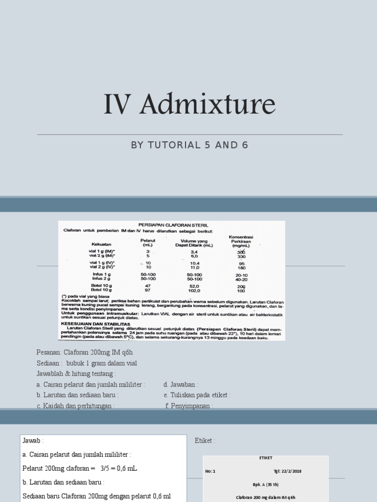 IV Admixture | PDF