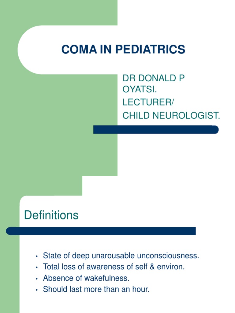 Coma in Pediatrics - 221005 | PDF | Coma | Brainstem