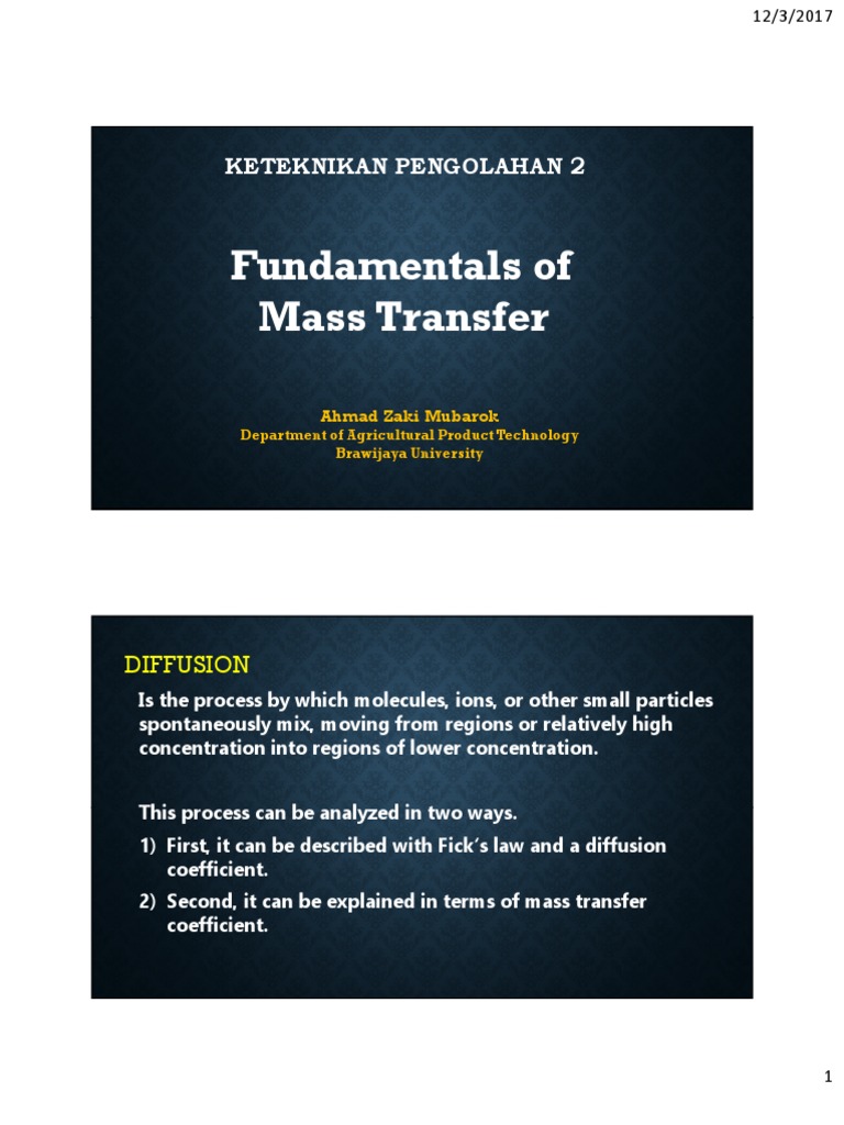 Mass Transfer, PDF | PDF | Diffusion | Gases