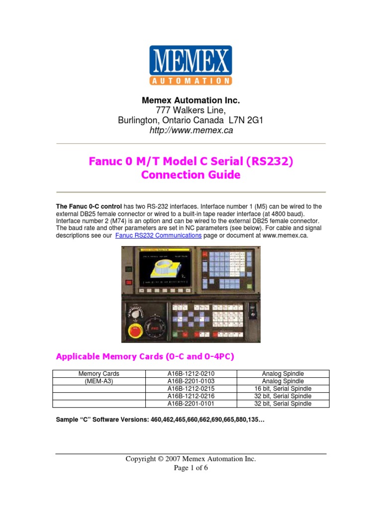 Fanuc Model C Serial RS232 Connection Guide | PDF | Electrical ...