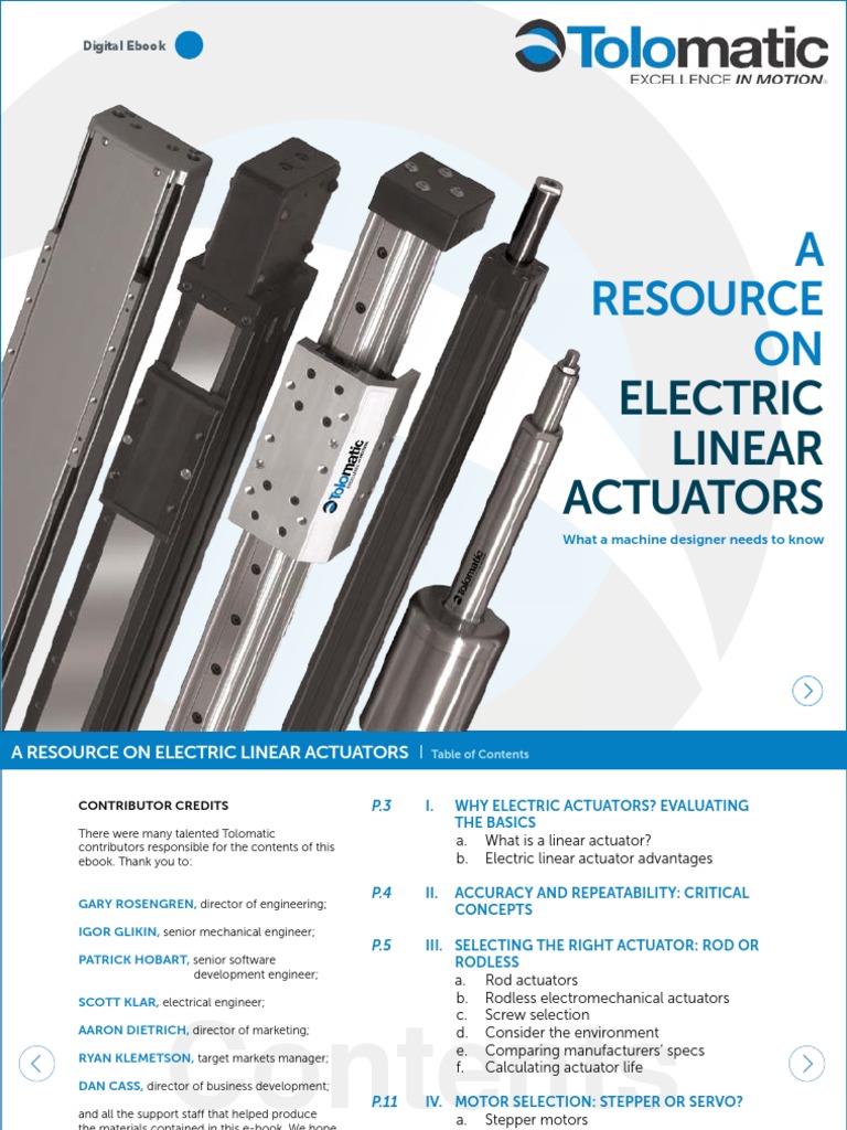 Electric Linear Motion Ebook | PDF | Actuator | Automation