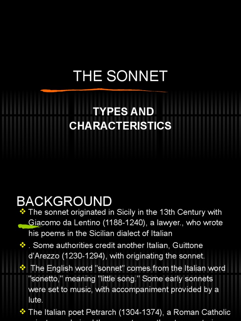 The Sonnet Types | PDF | Sonnets | Stanzaic Form