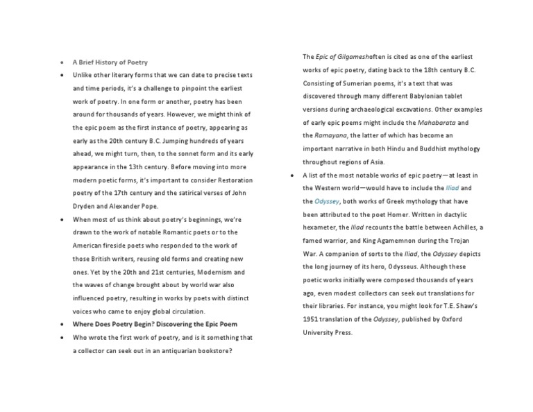 History and Evolution of Poetry | PDF | Epic Poetry | Poetry