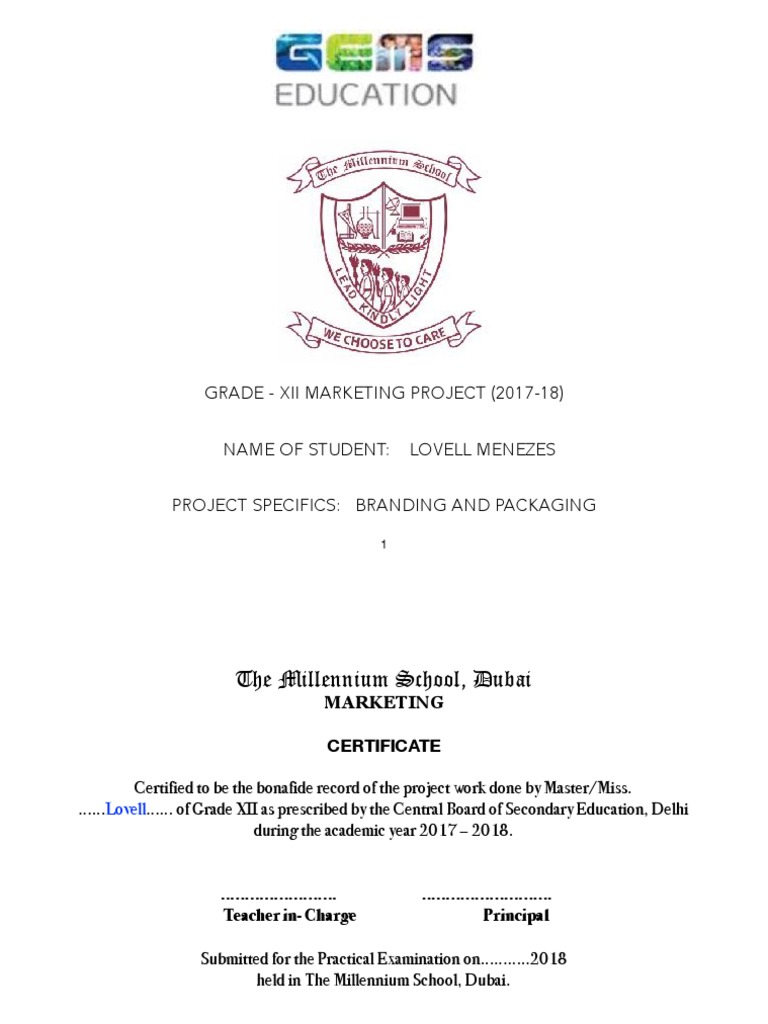 Branding and Packaging Project Class 12 | PDF | Packaging And Labeling ...