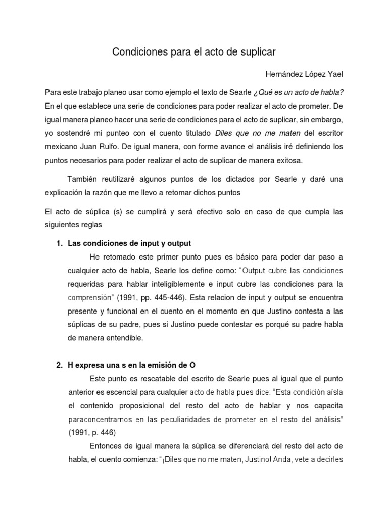 Condiciones para El Acto de Suplicar | PDF | Oración | Ciencia cognitiva