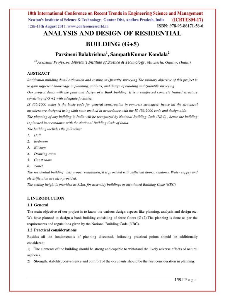 RCC Design G+5 Building | PDF | Beam (Structure) | Stairs