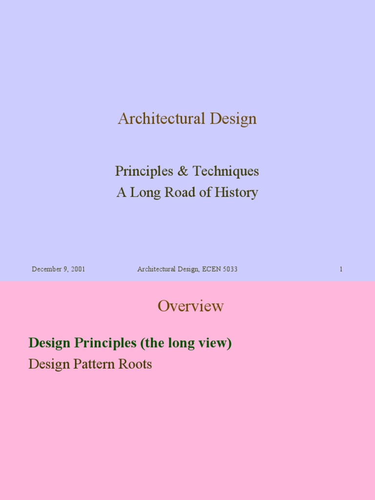 Architectural Design: Principles & Techniques A Long Road of History ...