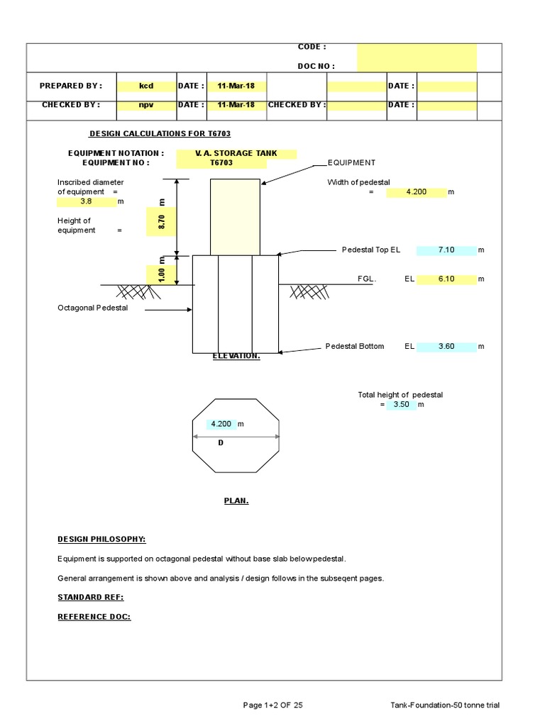 Octogonal Foundation 16-02-16 | PDF | Structural Load | Buoyancy