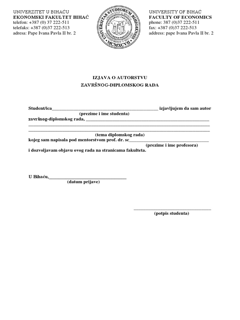 IZJAVA | PDF