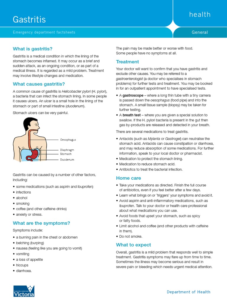 Gastritis: What Is Gastritis? Treatment | PDF | Gastroenterology ...