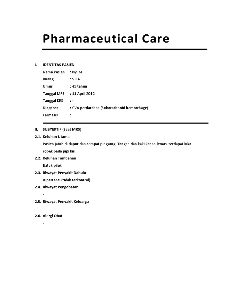 Lembar SOAP Contoh | PDF