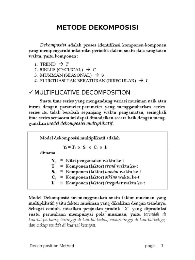Dekomposisi Metode | PDF | Metode & Bahan Ajar