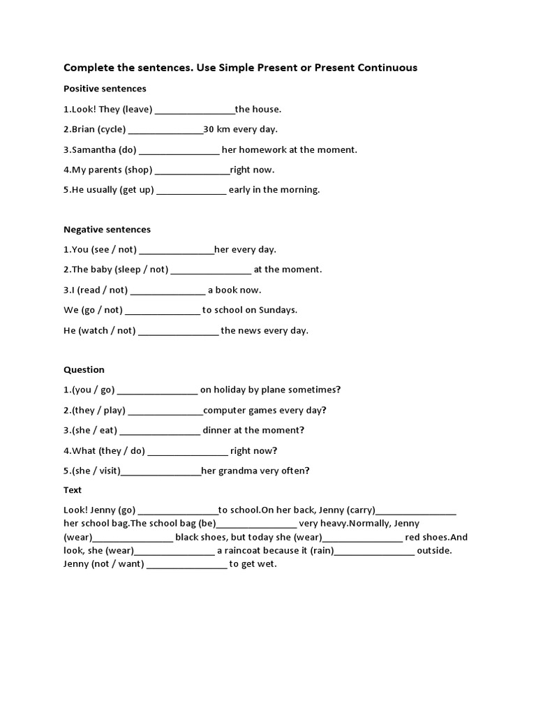 Present Simple & Present Continuous | PDF