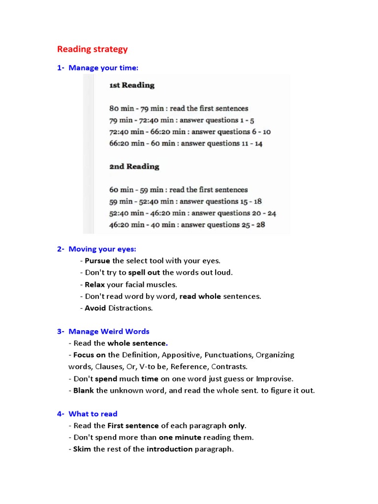 Effective Reading Strategies Guide | PDF | Sentence (Linguistics ...