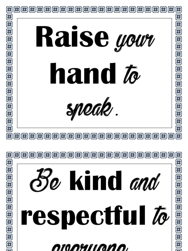 Raise Your Hand To: Speak | PDF | Language Arts & Discipline | Wellness
