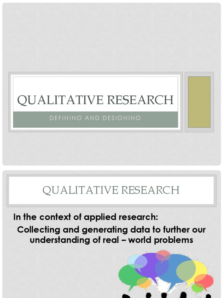 Qualitative Research: Defining and Designing | PDF | Research Design ...