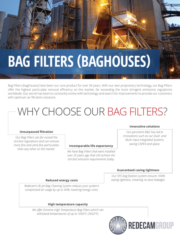 Redecam Bag Filters | PDF | Gases | Filtration
