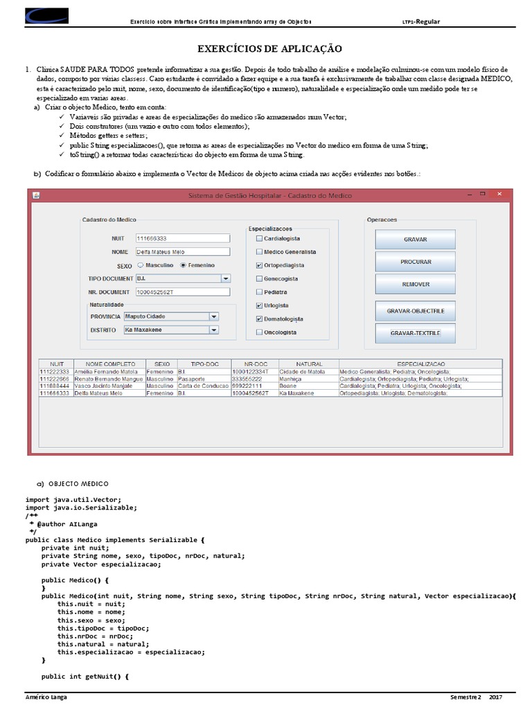 Formulários em Java - Exercicio Resolvido PDF | PDF | Java (linguagem ...