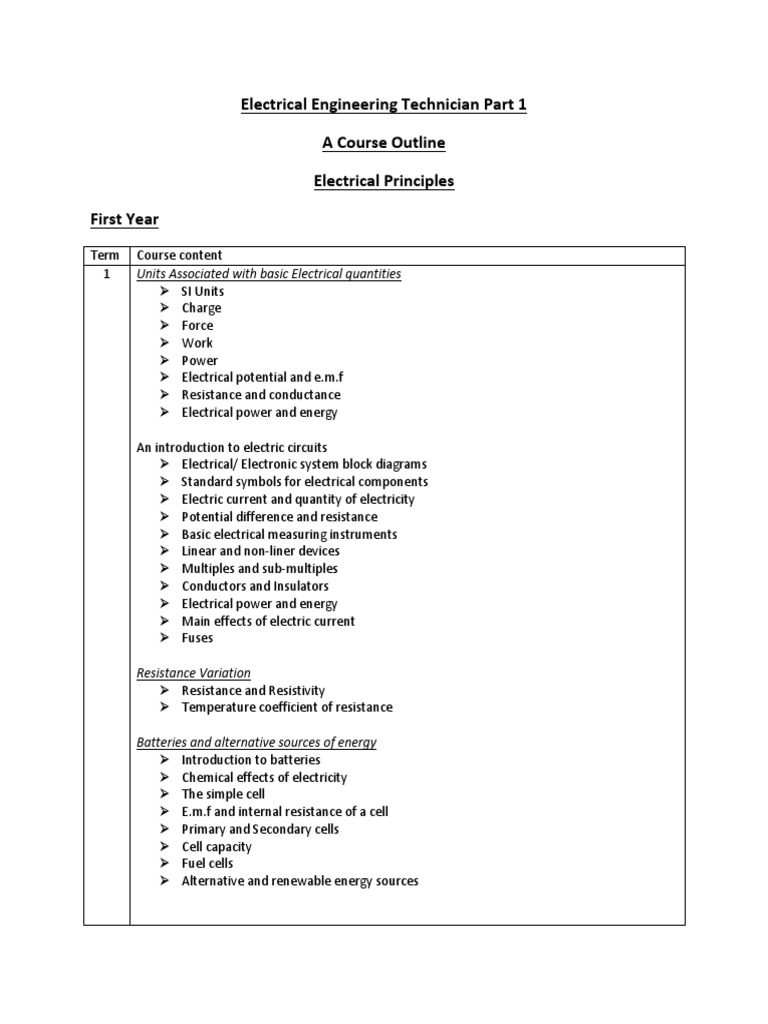 Electrical Engineering Technician Part 1 | PDF | Capacitor | Series And ...