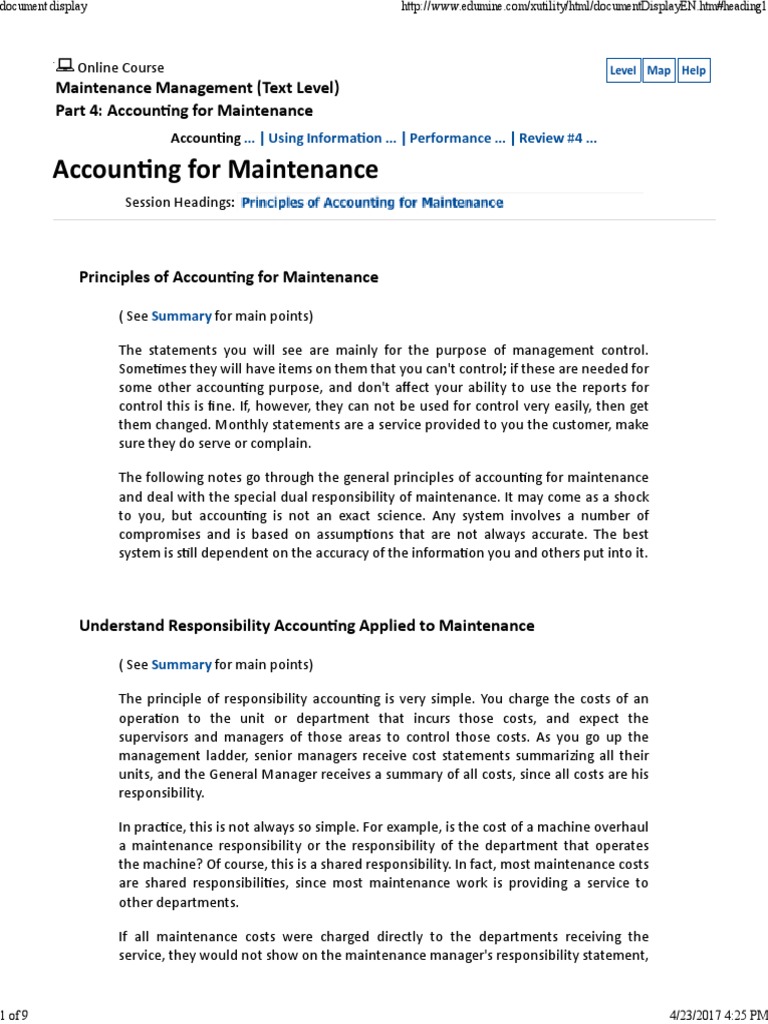EduMine Course - Maintenance Management | PDF | Budget | Mining