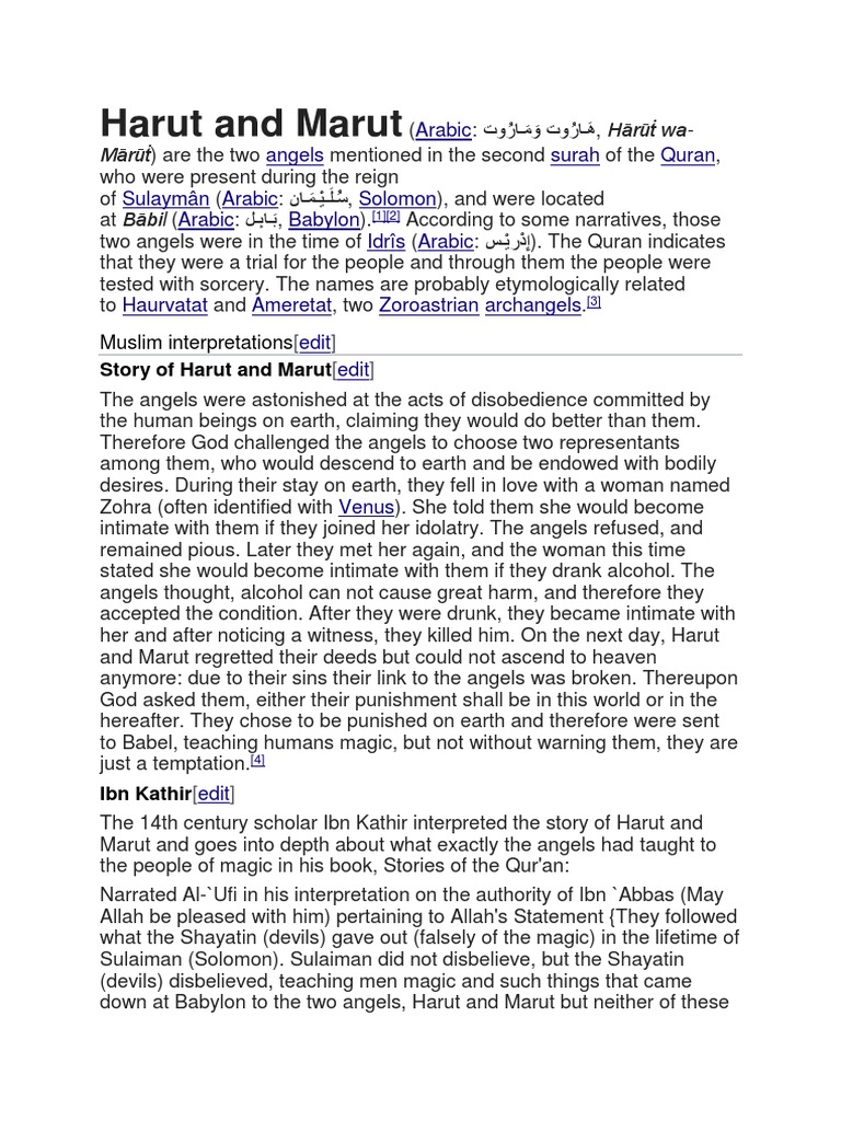Harut and Marut | PDF | Religious Belief And Doctrine | Quran