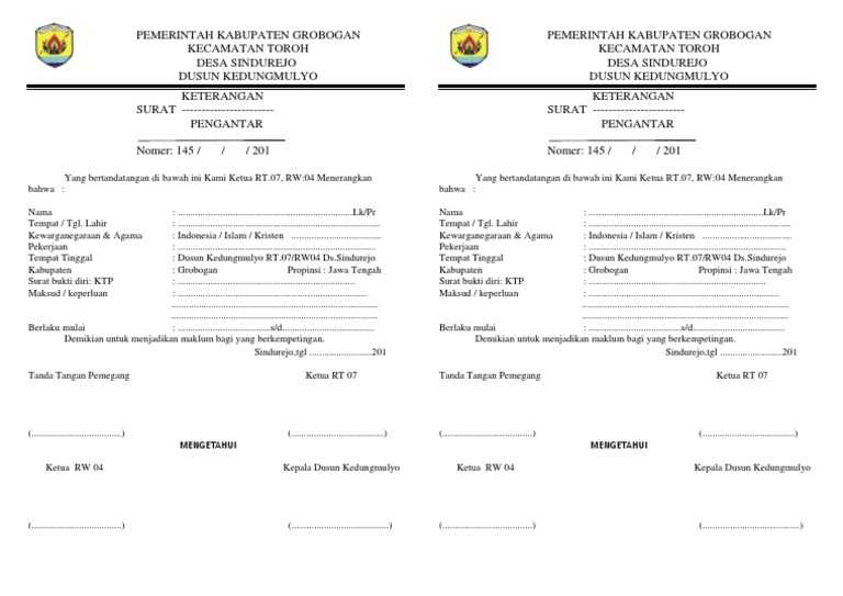 Surat Keterangan RT | PDF