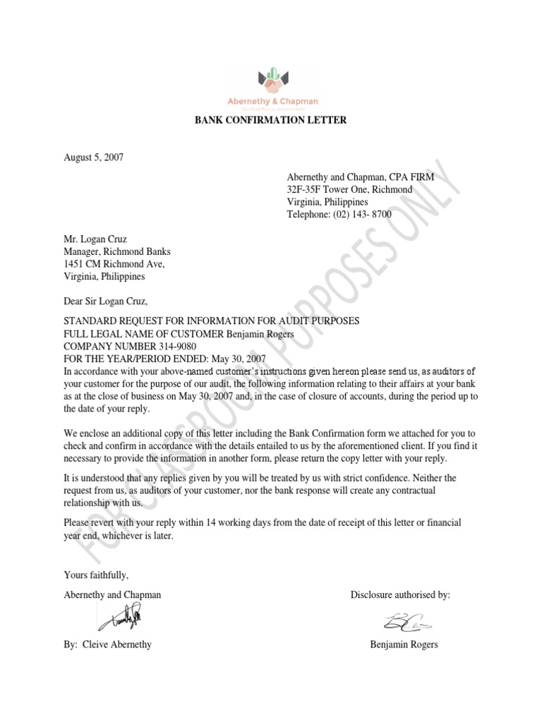 Letter To Bank | PDF