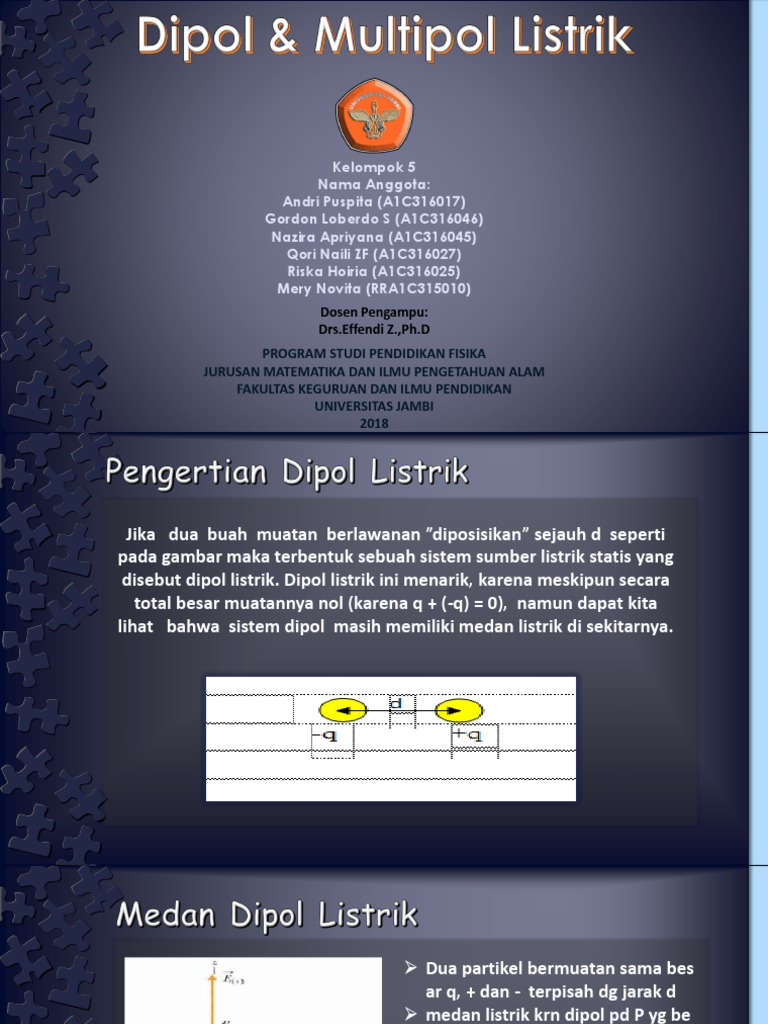 Revisi 2 PPT Dipol Dan Multipol Listrik | PDF