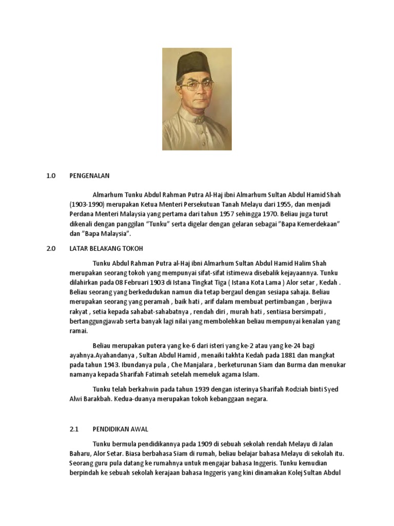 Iddin at Biografi Tunku Abdul Rahman | PDF