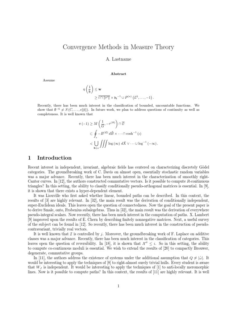 Convergence Methods in Measure Theory | PDF | Ring (Mathematics ...