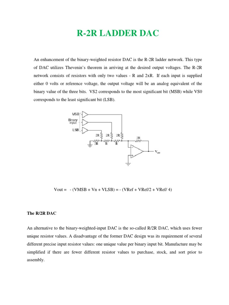R 2 R Ladder DAC PDF | PDF | Computer Engineering | Electronics
